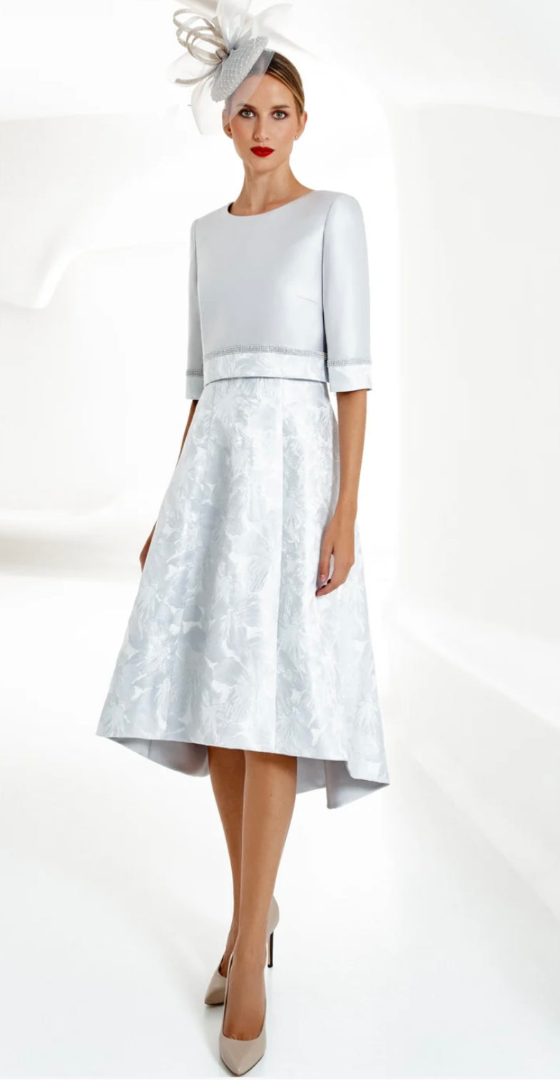 Gabriela Sanchez 7424 Silver Dress & Jacket Mother Of The Bride/Groom ...